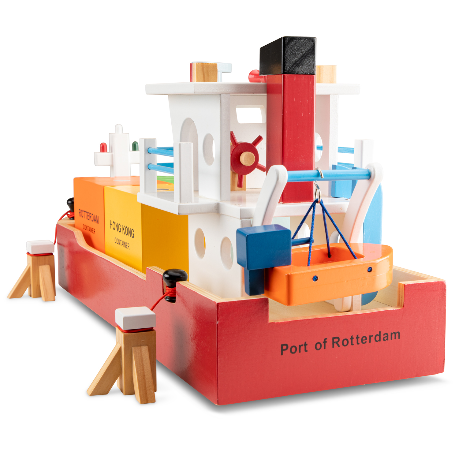 Container ship with 4 containers | New Classic Toys